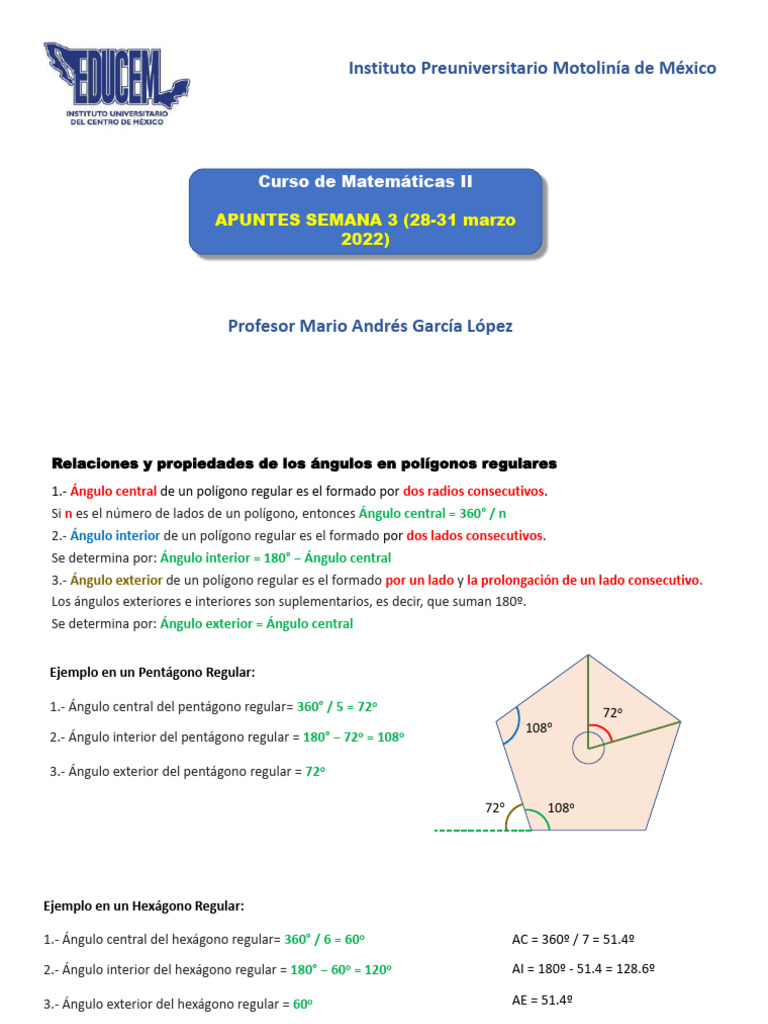 Apuntes Matem (Aticas Ii - Semana 3 | PDF | Triángulo | Ángulo