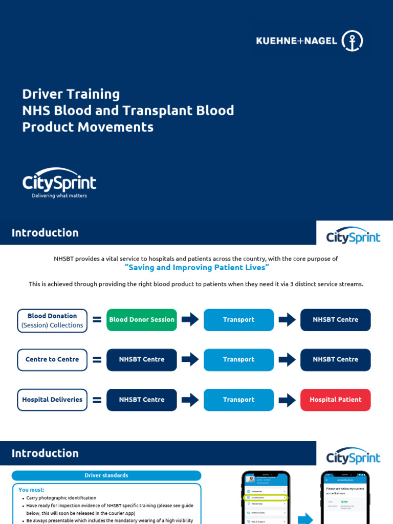 Training Only - NHS Blood and Transplant Blood Product Movements | PDF ...
