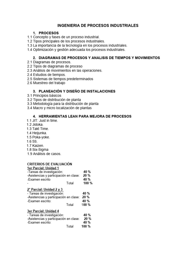 Programa Ingenieria De Procesos Industriales Pdf