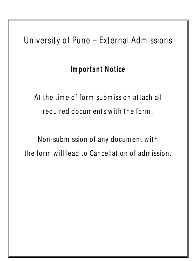 Pune University External Admissions Guide | PDF
