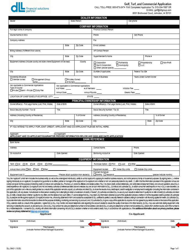 DLL Golf Turf and Commercial Application With UBO Form | PDF | Credit | Finance & Money Management