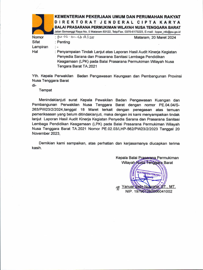 Laporan Hasil Audit BPKP LPK 2021 | PDF