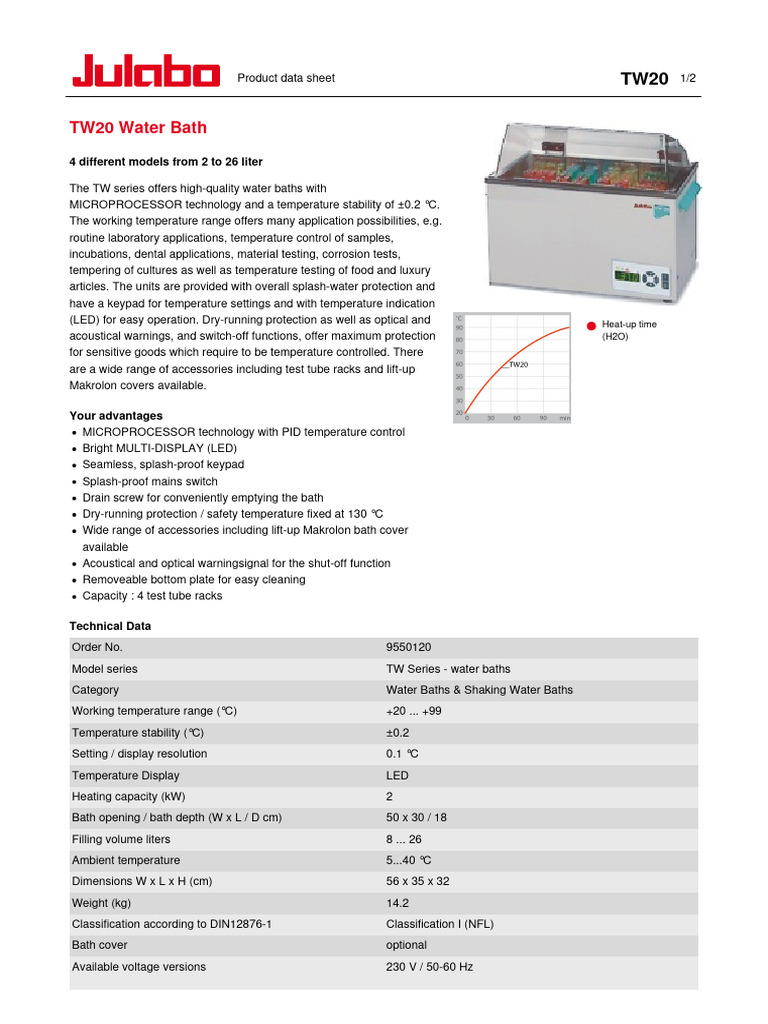 Julabo Water-Bath TW20 | PDF | Temperature