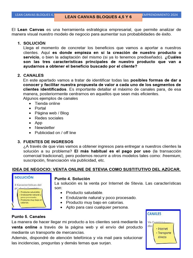 Ficha Bloque 4,5 y 6 Lean Canvas | PDF | Business | Economias