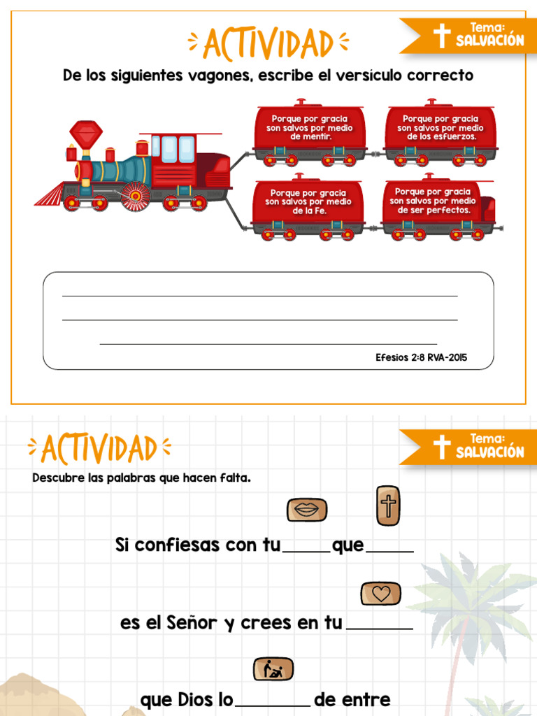 Actividades sobre la Salvación en la Biblia | PDF | Salvación ...