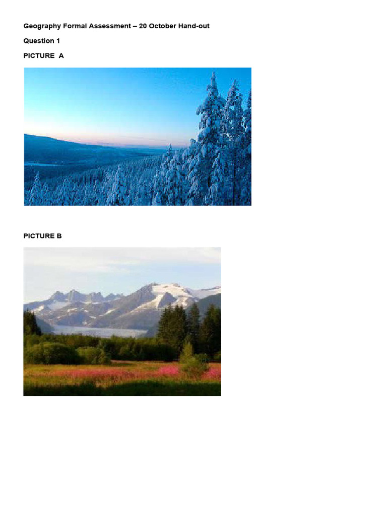 Geography Formal Assessment Term 3 Hand Out | PDF