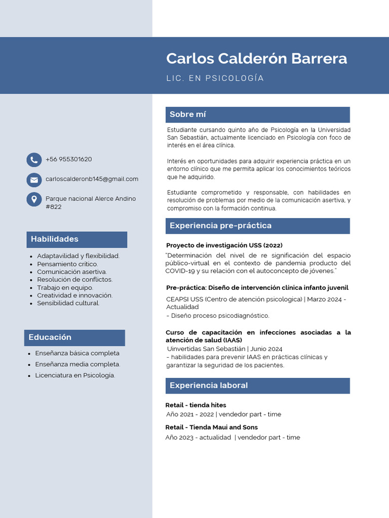 Currículum Carlos C. | PDF | Sicología