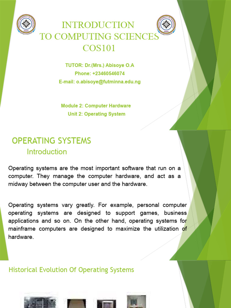 CPT111Mod 2 Unit 2 Operating System | PDF | Operating System | Input/Output CPT111Mod 2 Unit 2 Operating System | PDF | Operating System | Input/Output