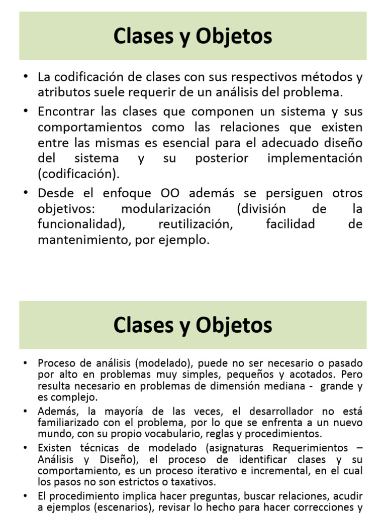 Repaso Clases Objetos Modelado | PDF | Objeto (informática) | Adjetivo