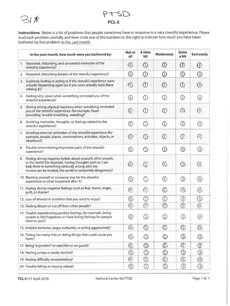PCL-5 PTSD | PDF