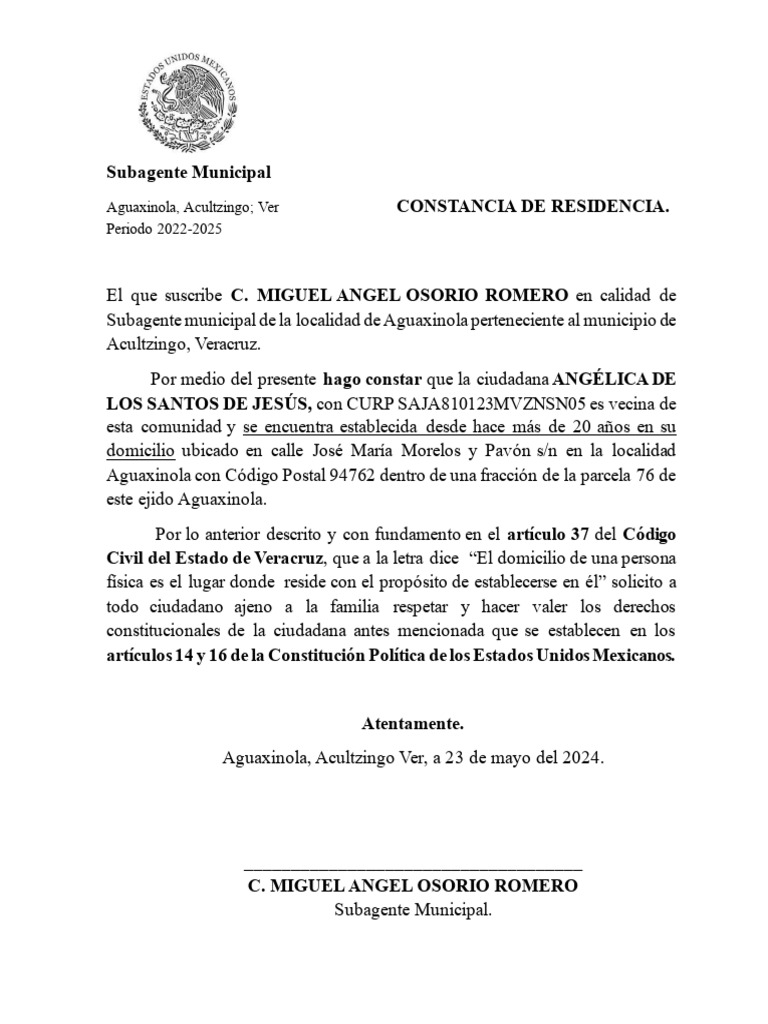 Constancia de Buena Conducta Vecinal-1 | PDF | Gobierno | Justicia