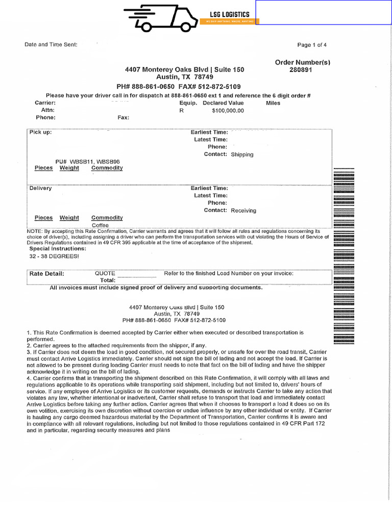 Rate Agreement Fillable 1 - 1 | PDF