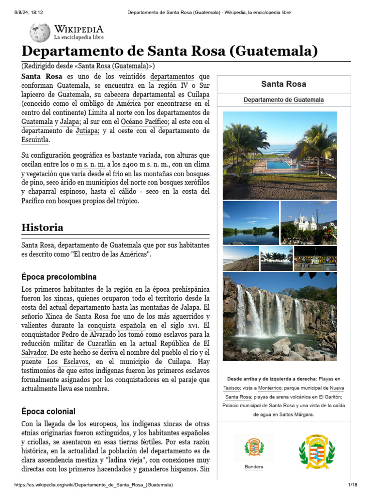 Departamento de Santa Rosa (Guatemala | PDF