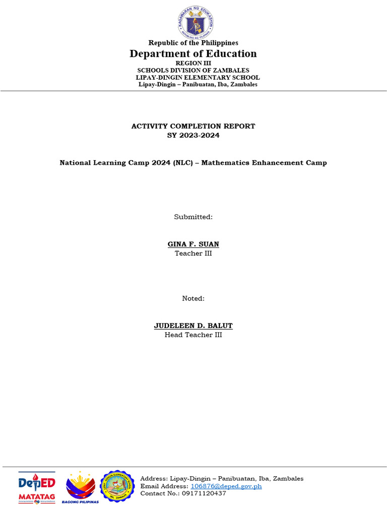 Acr NLC Week 1 Gina Suan | PDF | Learning | Teachers