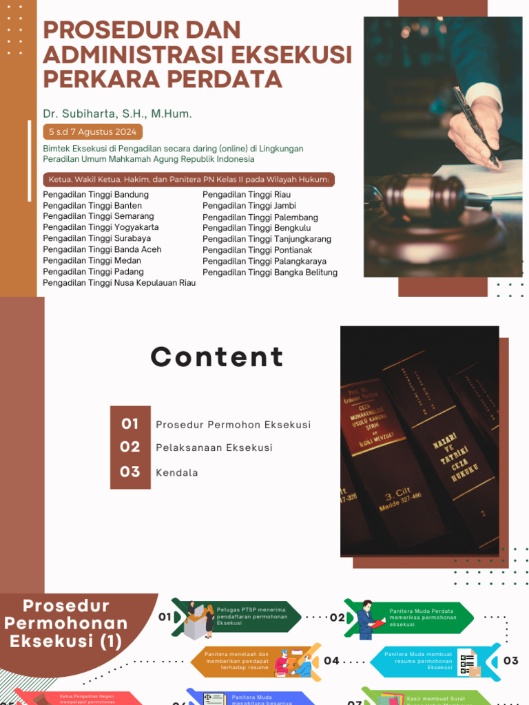 Materi Prosedur Administrasi Eksekusi Perkara Perdata | PDF