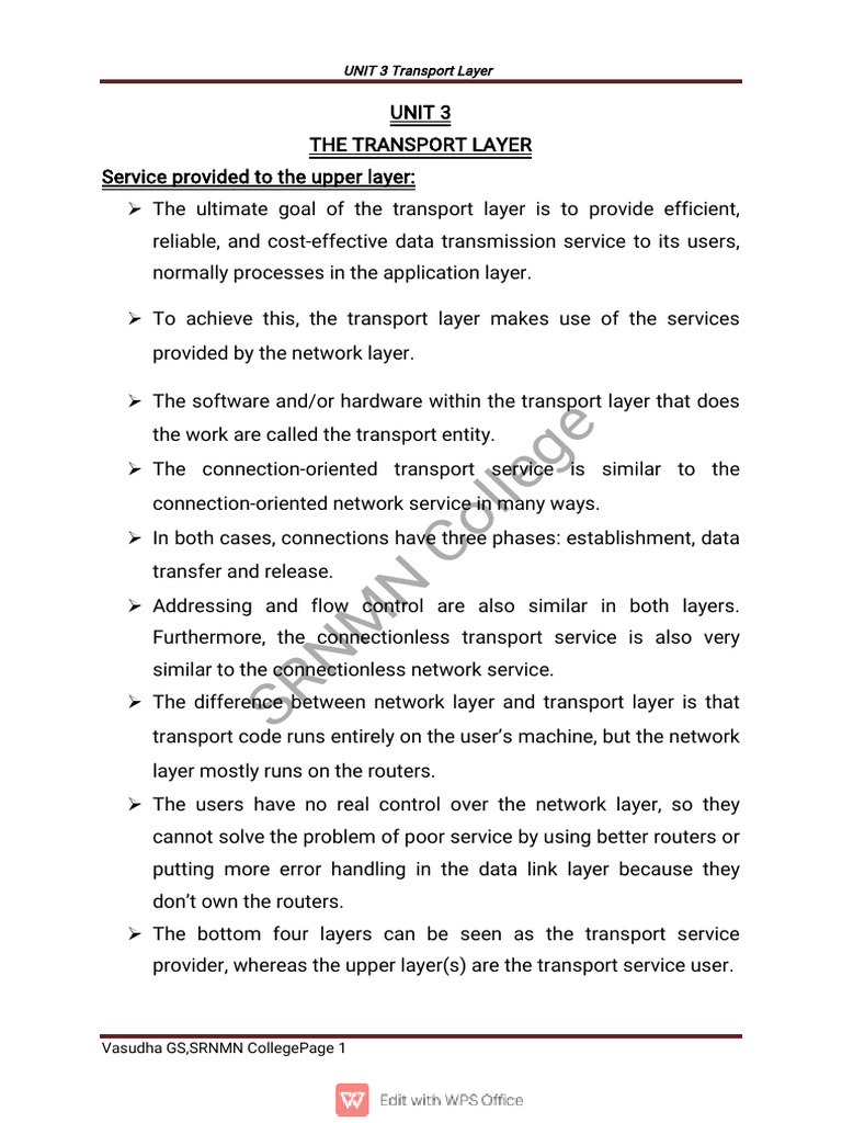CN Unit Iii | PDF | Transmission Control Protocol | Computer Network