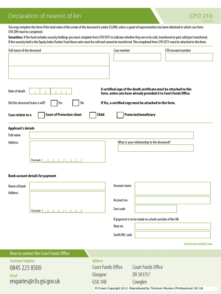 Form 210 cpf00574 | PDF | Affidavit | Civil Law (Common Law)