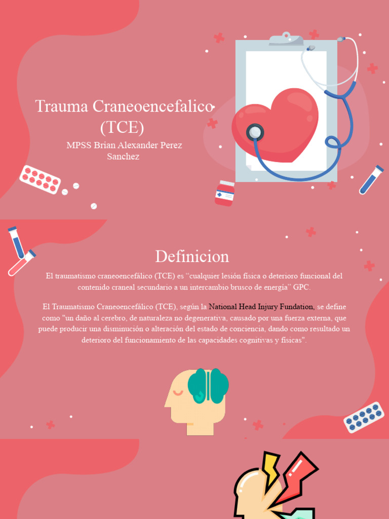 Trauma Craneoencefalico Tce Mpss Brian Alexander Perez Sanchez