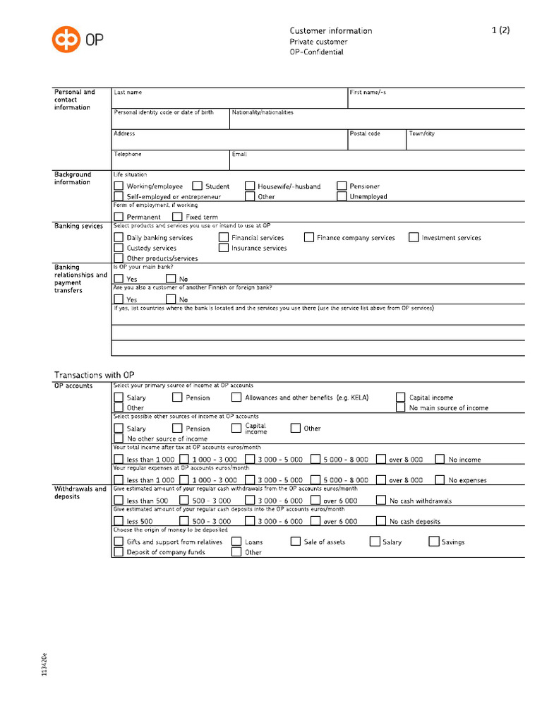 Customer Information For New Customer | PDF