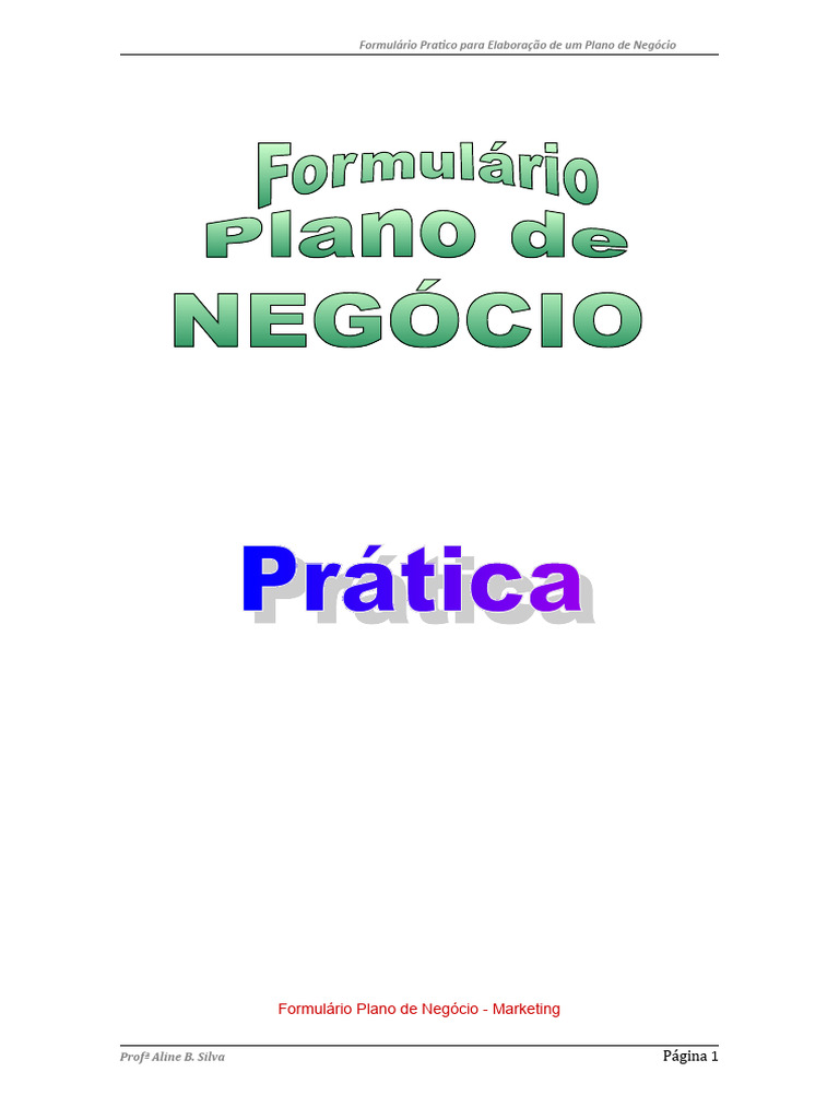 Plano de Negócio - MKT - Prática | PDF | Business | Marketing