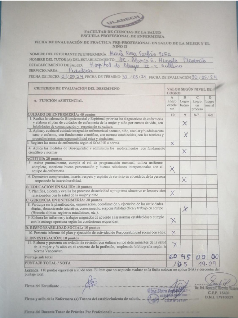 Ficha de Evaluacion Myn Farfan Peña Maria Rosa | PDF