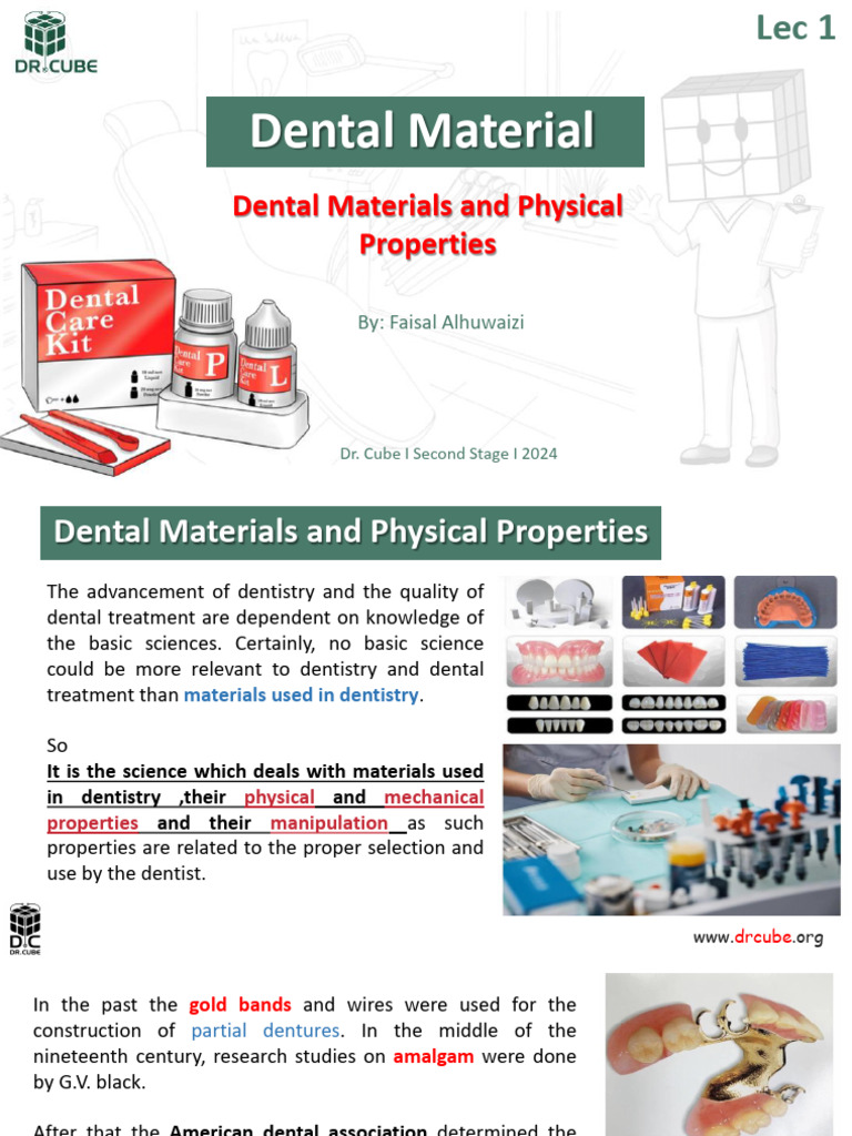 DM Lec.1 Dental Materials and Physical | PDF | Thermal Expansion | Dental Material