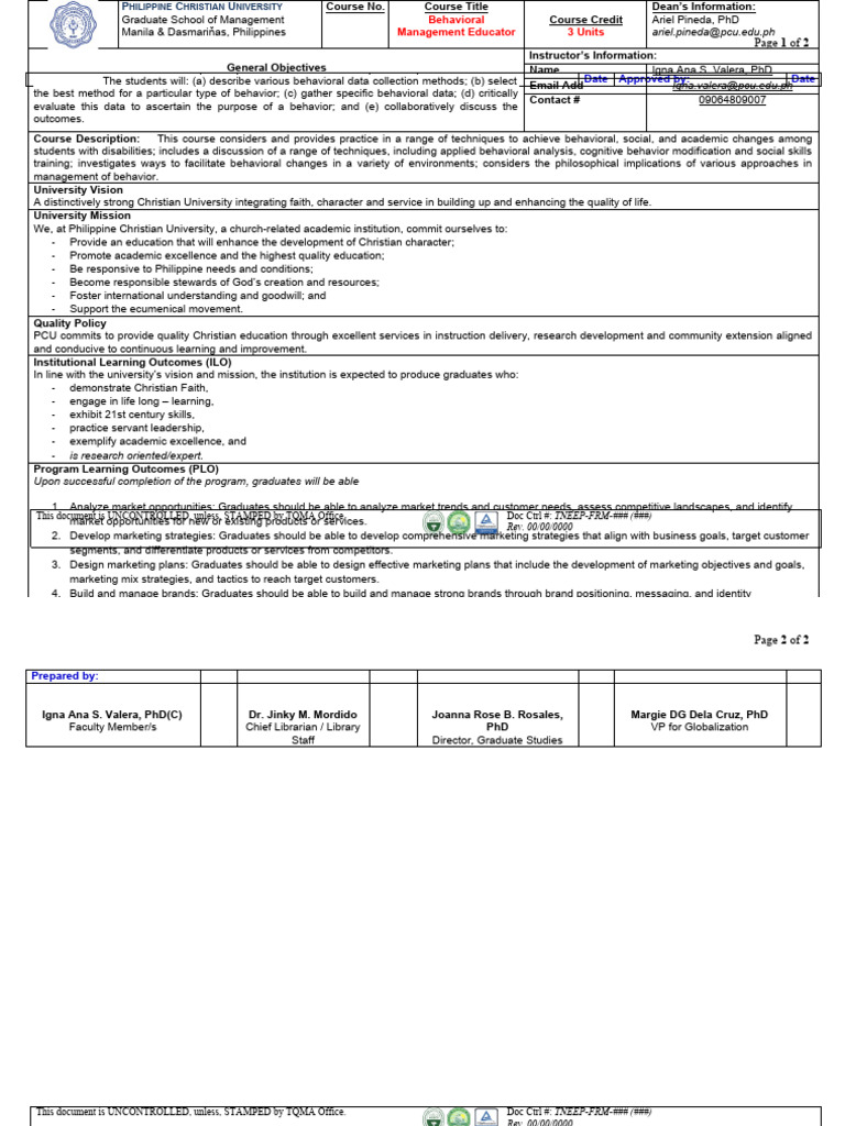 Syllabus in SPED 613 Assessment and Progress Monitoring in SpEd - 2 ...