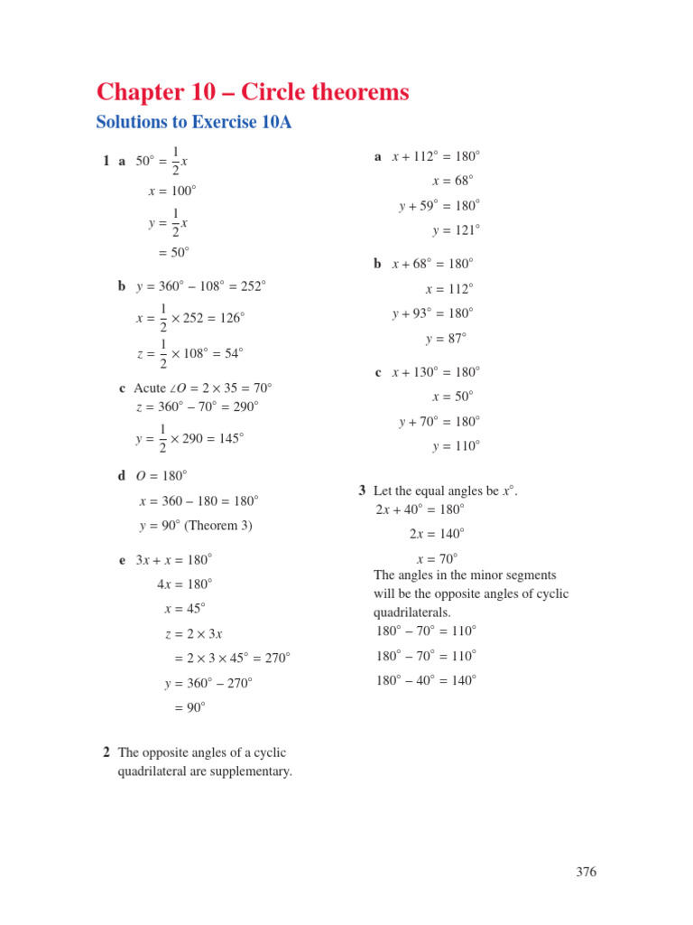 Y11 SM Textbook - Worked Solutions - CH 10 | PDF | Triangle | Euclidean ...