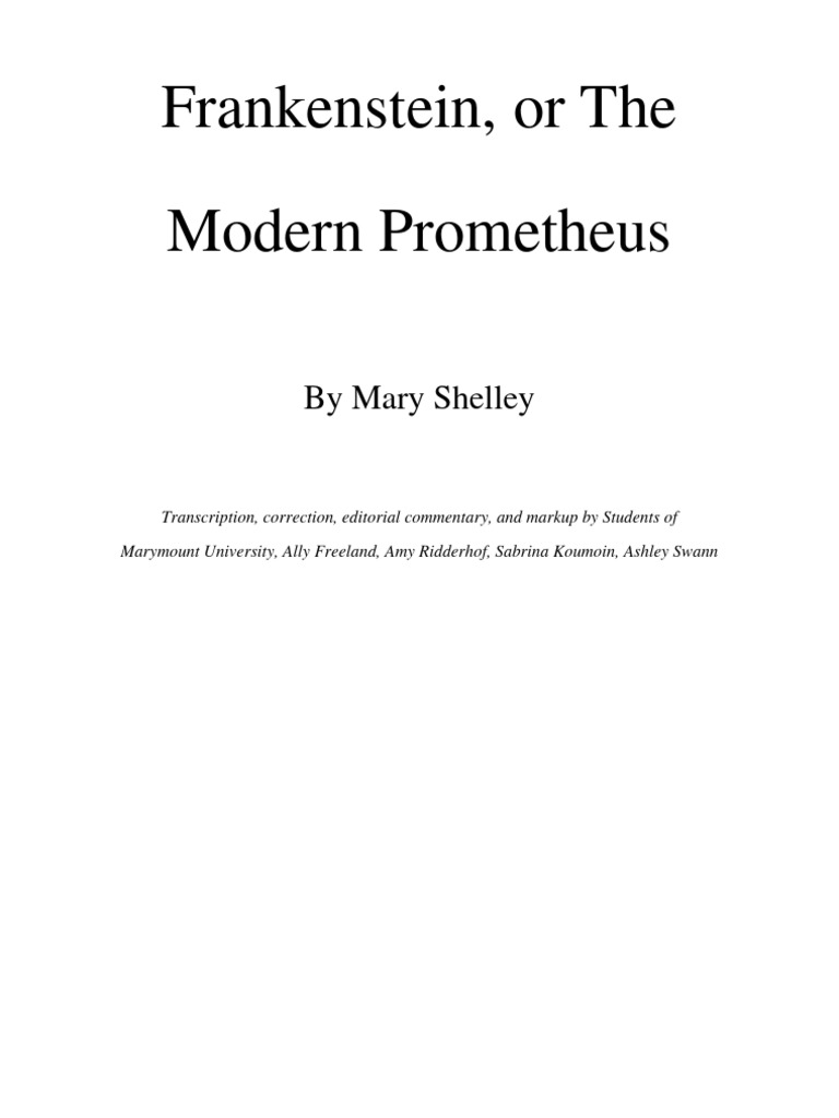 Shelley Frankenstein 1818 | PDF | Frankenstein | Mary Shelley