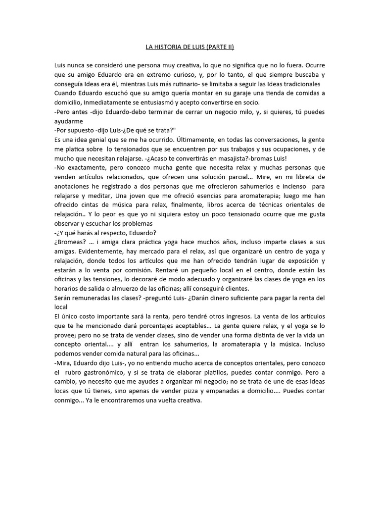 La Historia de Luis | PDF