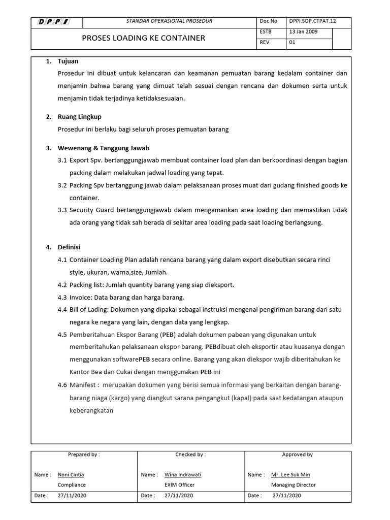 12 Proses Loading Ke Container Baru Pdf