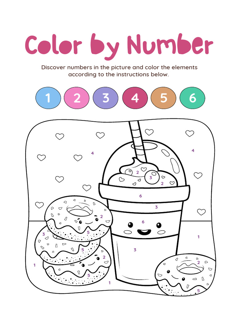 Colorful Color by Number Candy Worksheet Set | PDF | Candy | Taste
