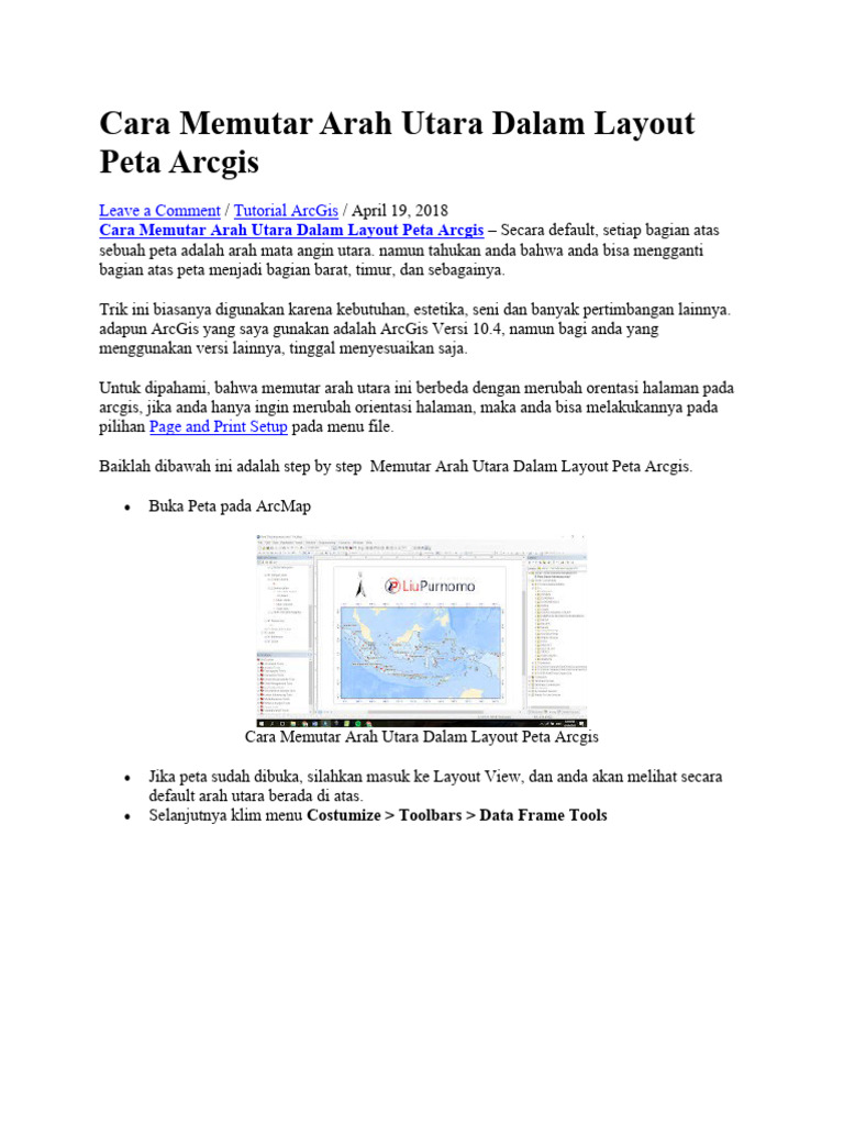Memutar Arah Utara di Peta ArcGIS | PDF
