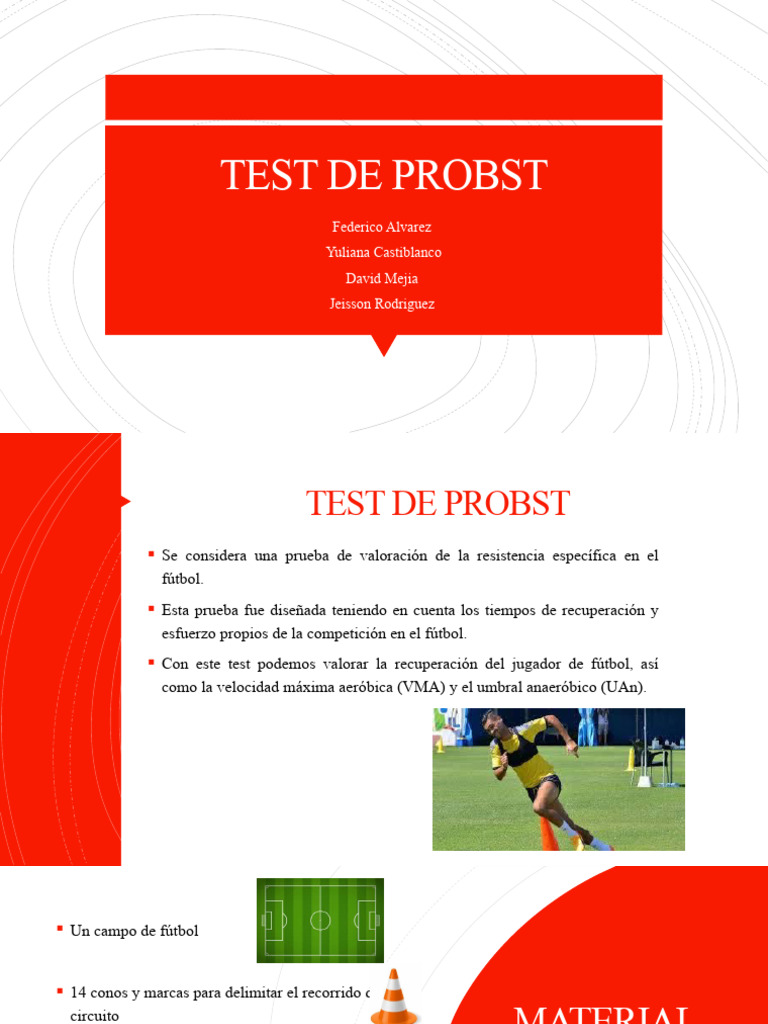 Evaluación de Resistencia en Fútbol: Test de Probst | PDF