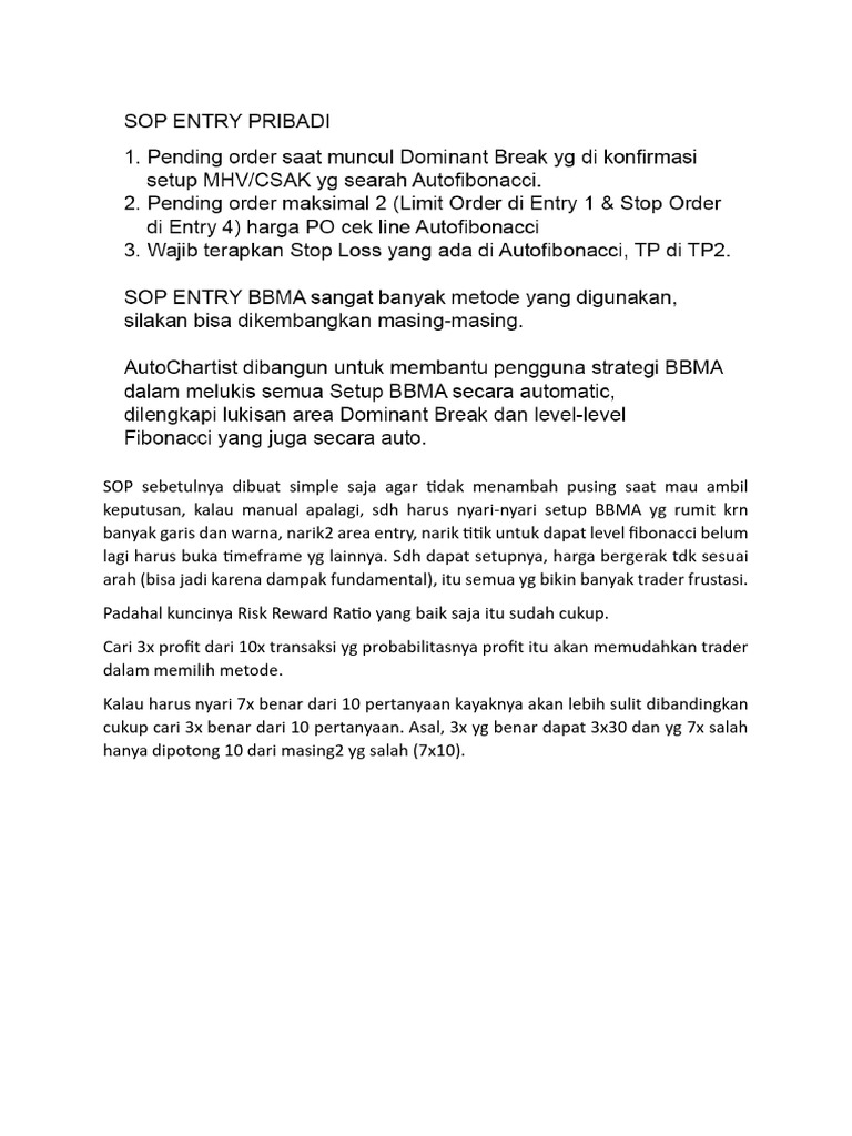 Simple SOP Entry BBMA | PDF