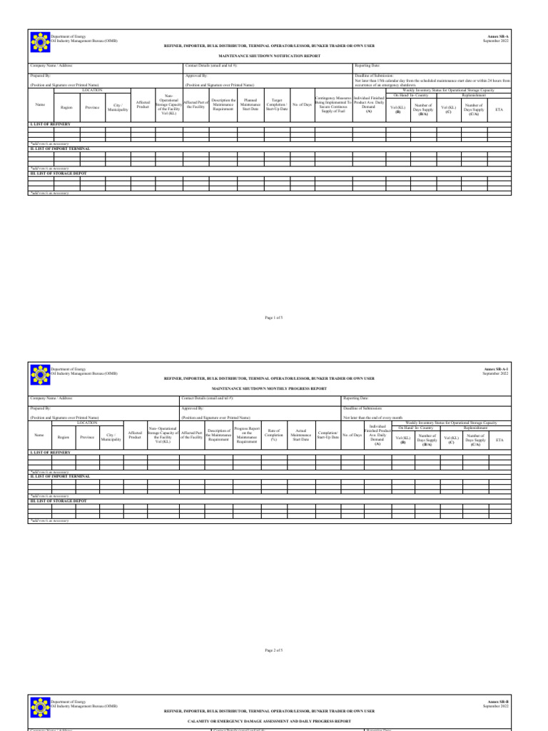 Section 30 - Annexes SRA to SRC1_Special Reports Template - Refiner ...