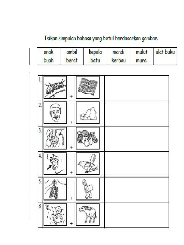 Simpulan Bahasa Bergambar | PDF