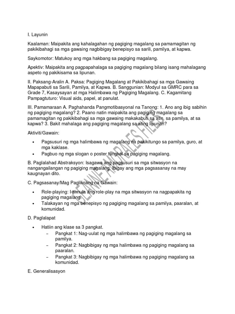 Pagiging Magalang at Pakikibahagi Sa Mga Gawaing Mapapabuti Sa Sarili ...