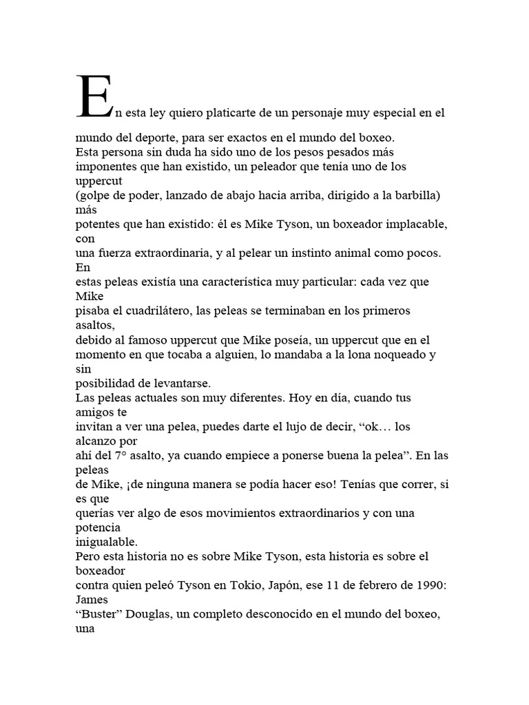 La Increíble Victoria de Buster Douglas | PDF | Mike Tyson | Deportes ...