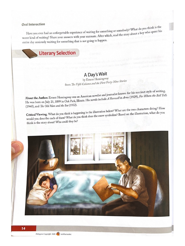 A Days Wait by Ernest Hemingway | PDF