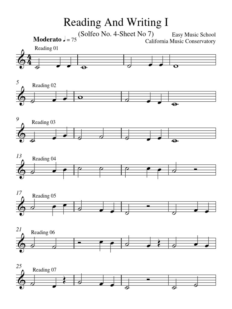 California Music Conservatory - Reading and Writing I - Sheet 007 | PDF California Music Conservatory - Reading and Writing I - Sheet 007 | PDF
