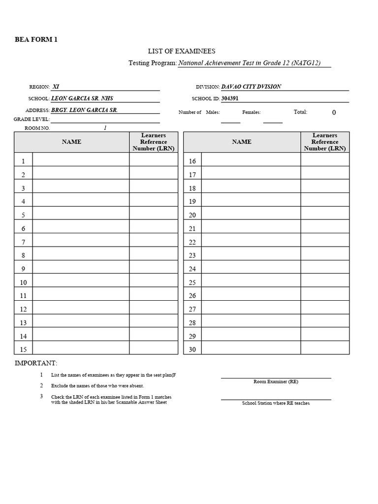 Grade 10 Masterlist With LRN | PDF | Qualifications