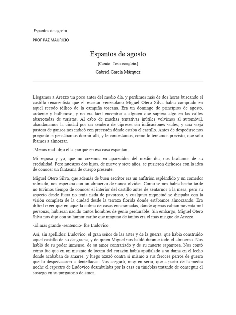 Espantos de Agosto | PDF
