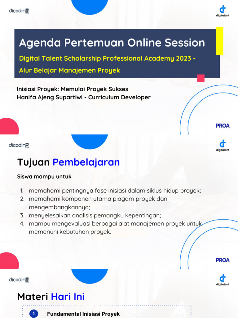 @3.inisiasi Proyek - Memulai Proyek Sukses | PDF
