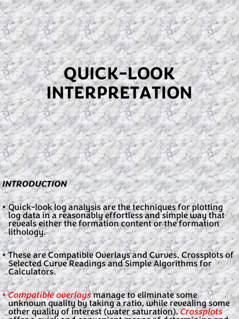 Quick Look Interpretation | PDF | Porosity | Limestone