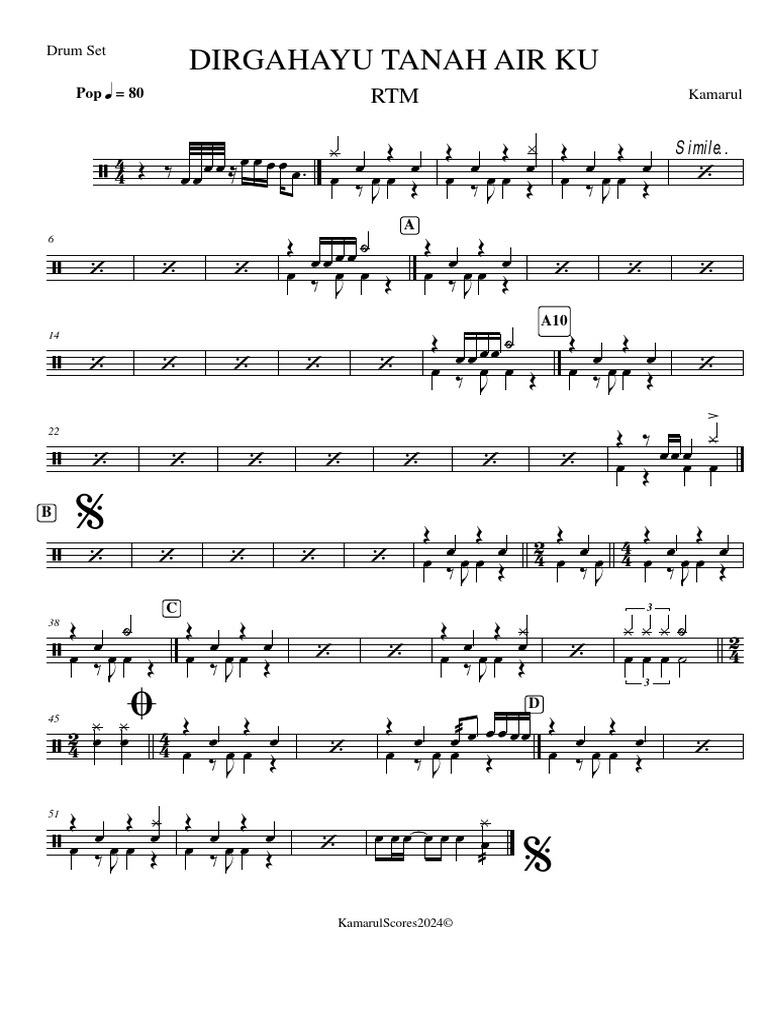 Dirgahayu - Drum Set | PDF