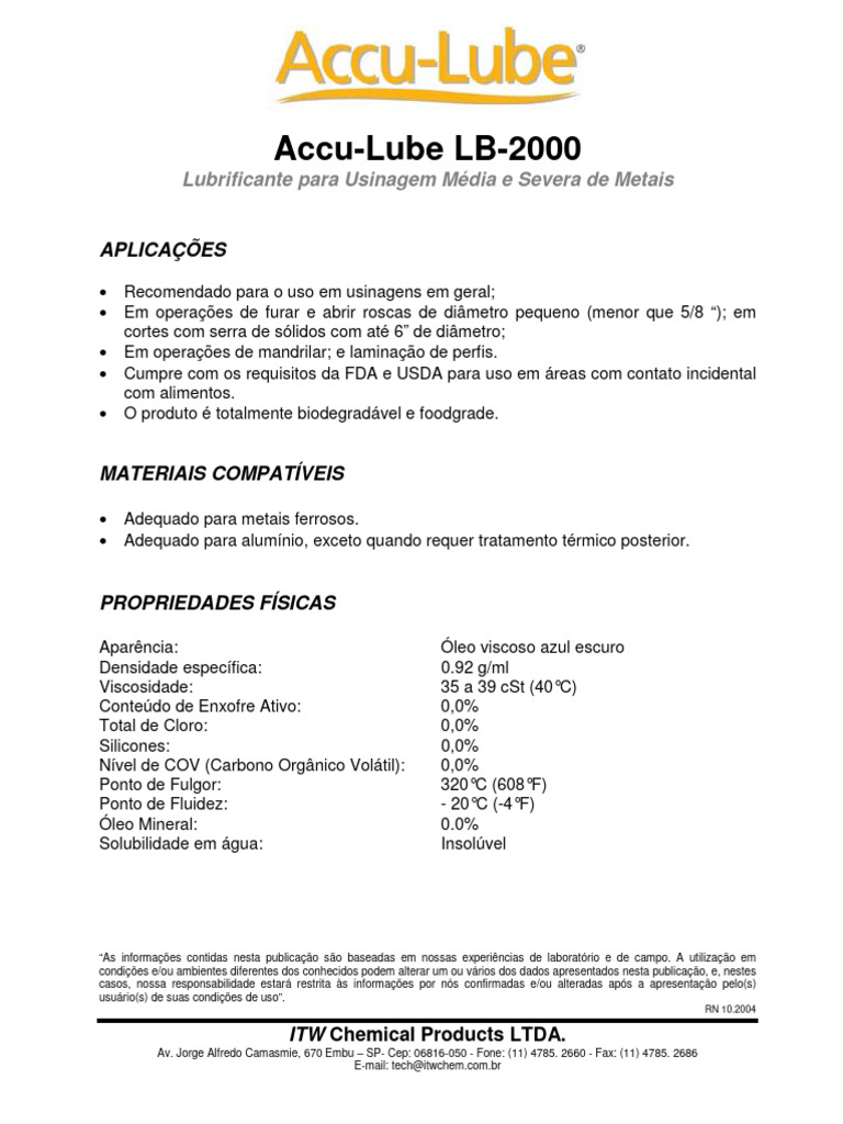 Accu-Lube LB 2000 | PDF | Tecnologia e Engenharia