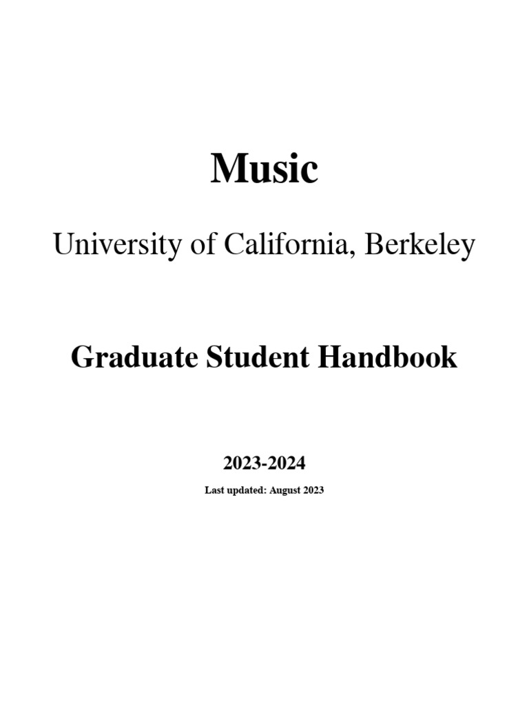 UC Berkeley Department of Music Graduate Student Handbook 2023-24 | PDF ...