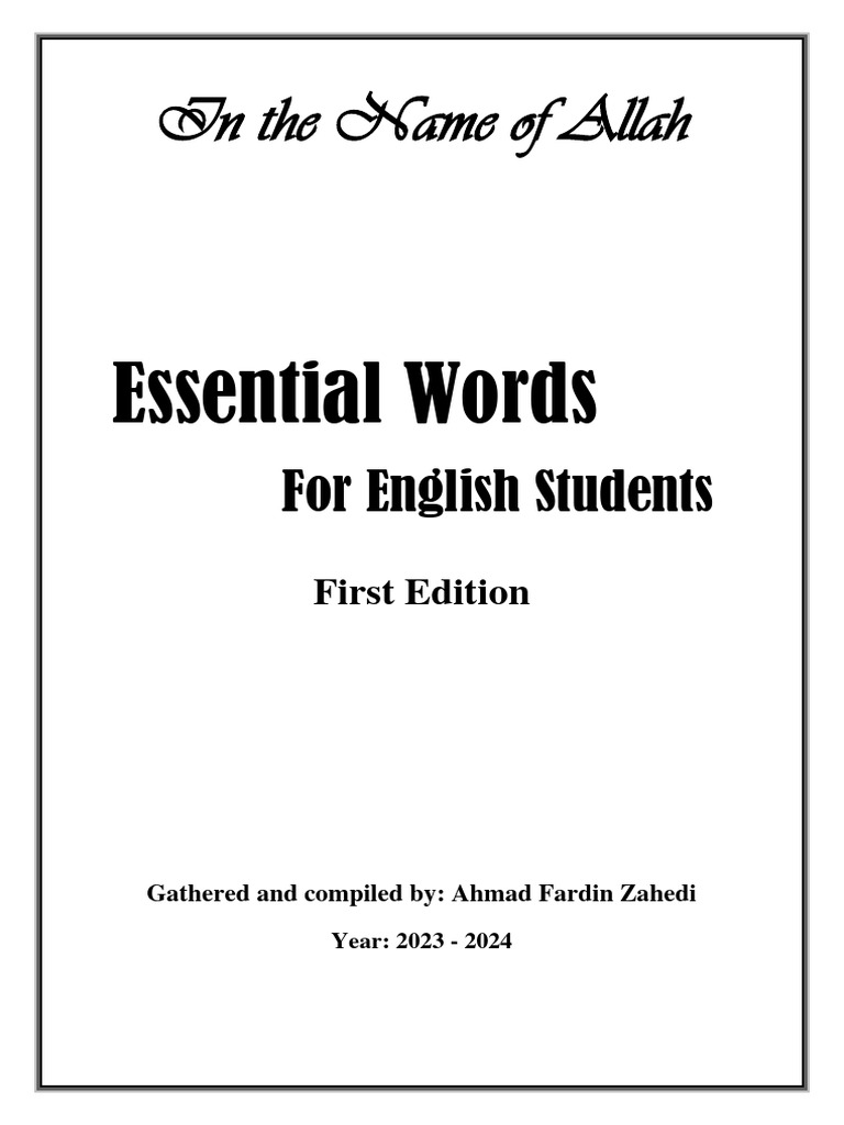 Essential Words For English Students | PDF | Adjective | Verb