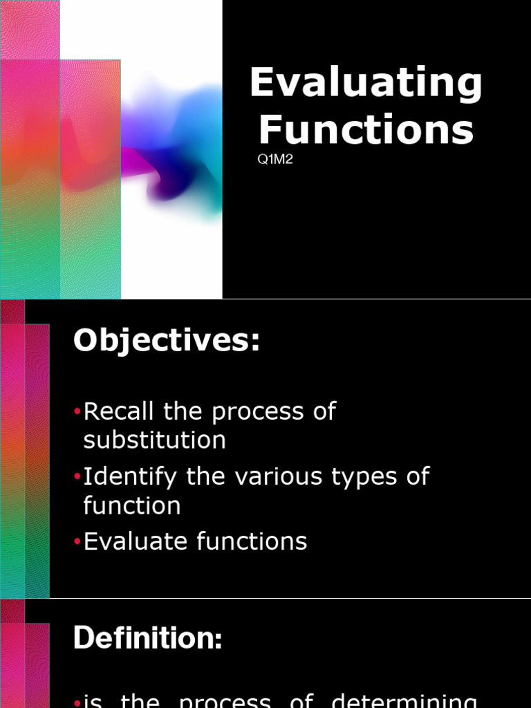 q1m2 Evaluating Functions | PDF | Function (Mathematics) | Mathematics